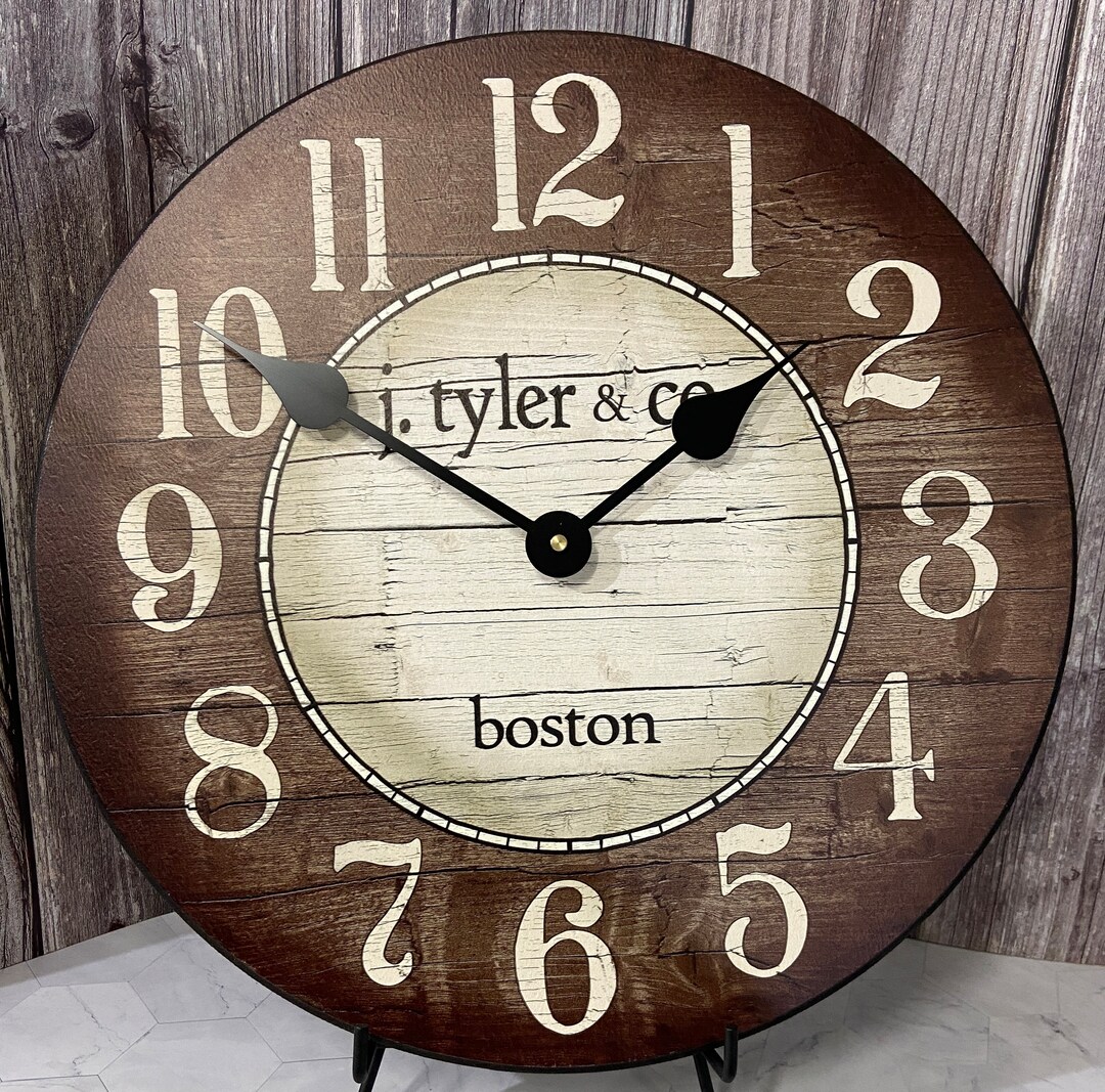 Boston Harbor Brown Wall Clock - Etsy