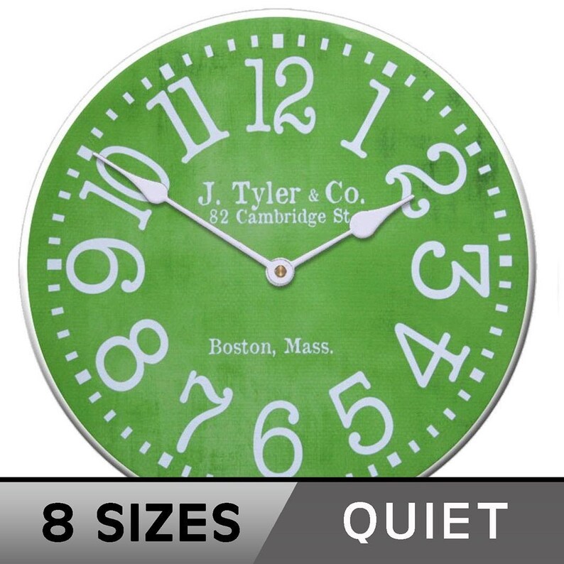 Lime Green Wall Clock 8 Sizes to Choose Made in USA - Etsy