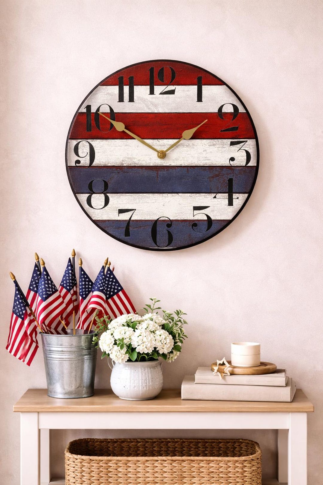 Patriotic Clock, 8 Sizes!!, EXTRA Quiet Mechanism, Lifetime Warranty ...