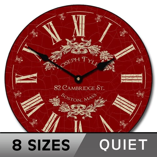 Red & White Wall Clock 8 Sizes to Choose Made in USA - Etsy