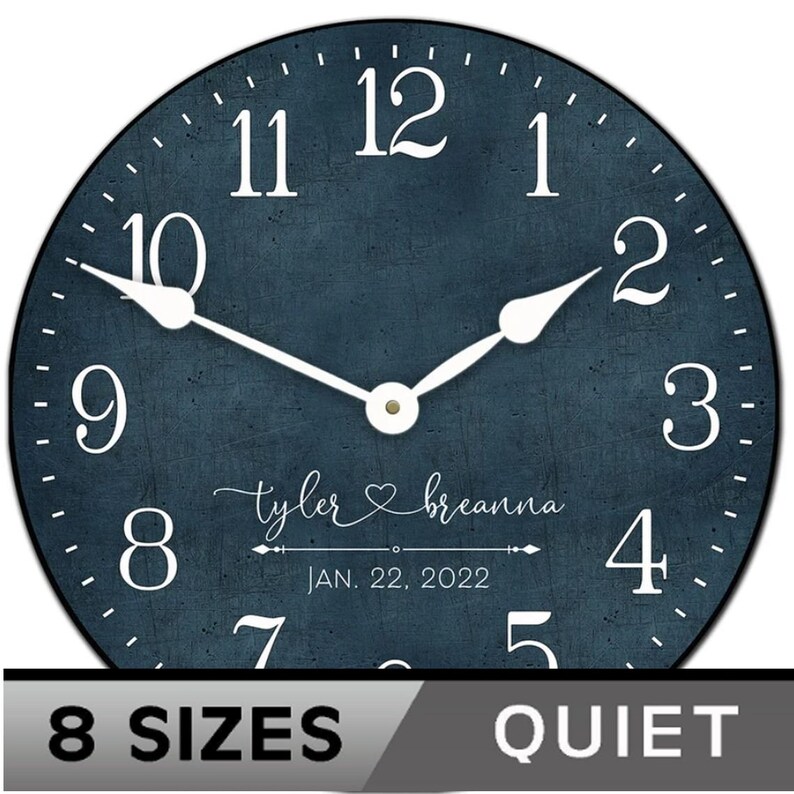 Personalized Wedding Clock FOUR COLOR Choices Large Wall - Etsy