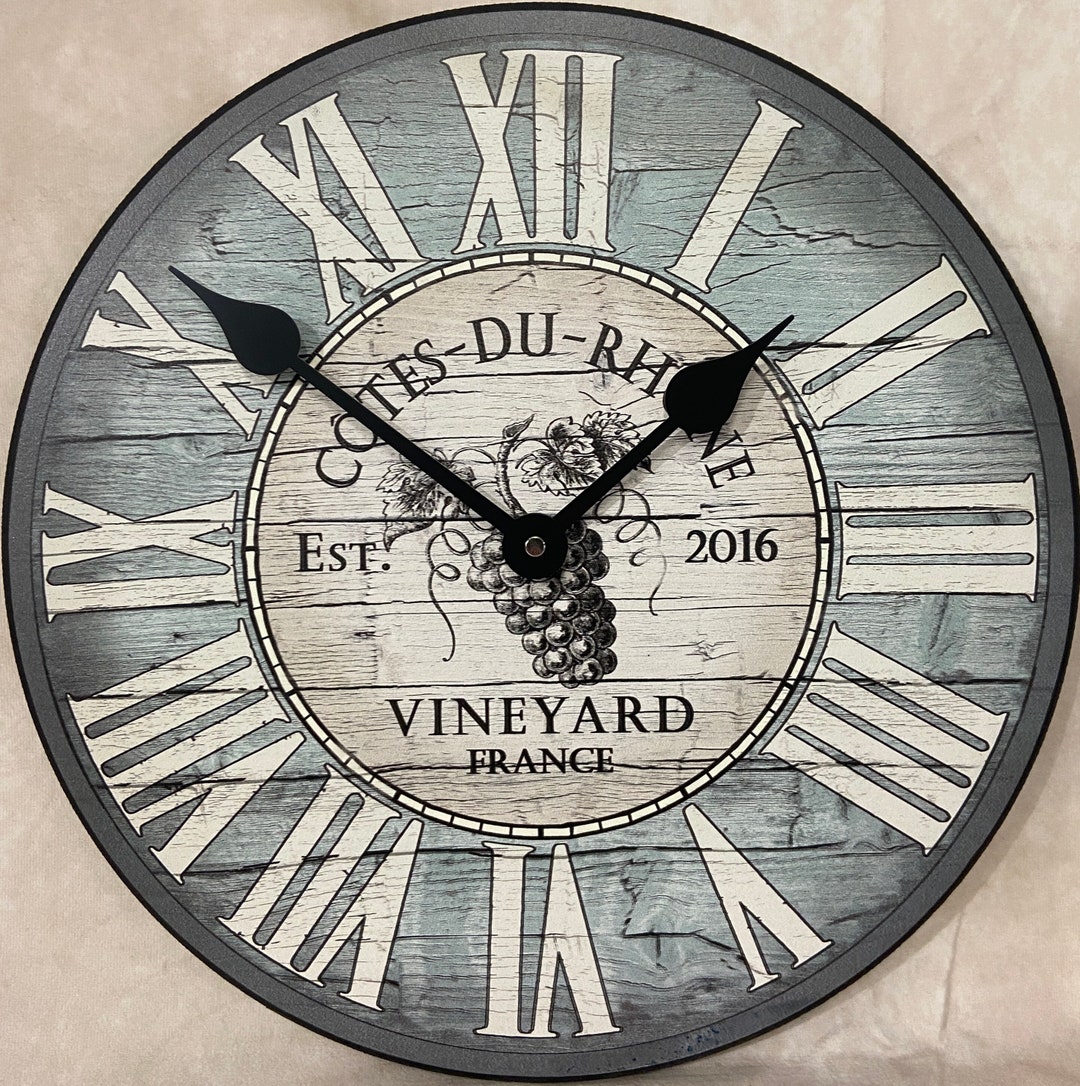 Wine Barrel Lid Blue Clock, Large Wall Clock, Choose From 8 Sizes ...