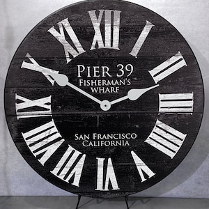 Pier 39 Black Wall Clock 8 Sizes to Choose Made in USA - Etsy