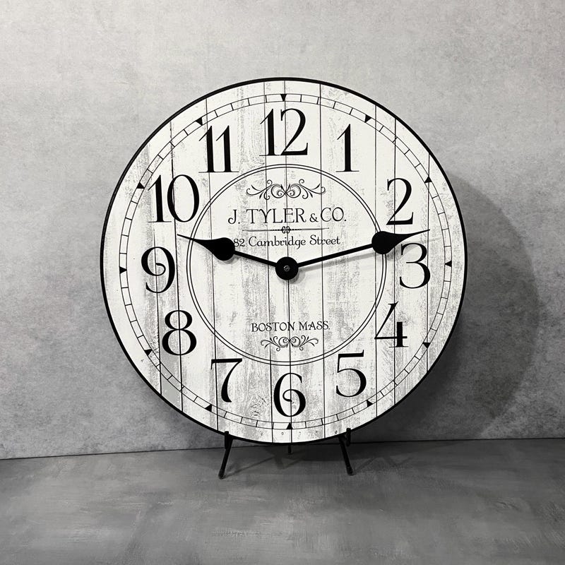 Rustic White Wooden Clock - Etsy