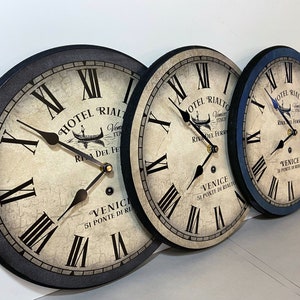 Italian Hotel Wall Clock, Choose From 8 Sizes, QUIET Mechanism ...
