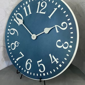 Colonial Blue Clock, Large Wall Clock, Choose From 8 Sizes. Extra QUIET ...