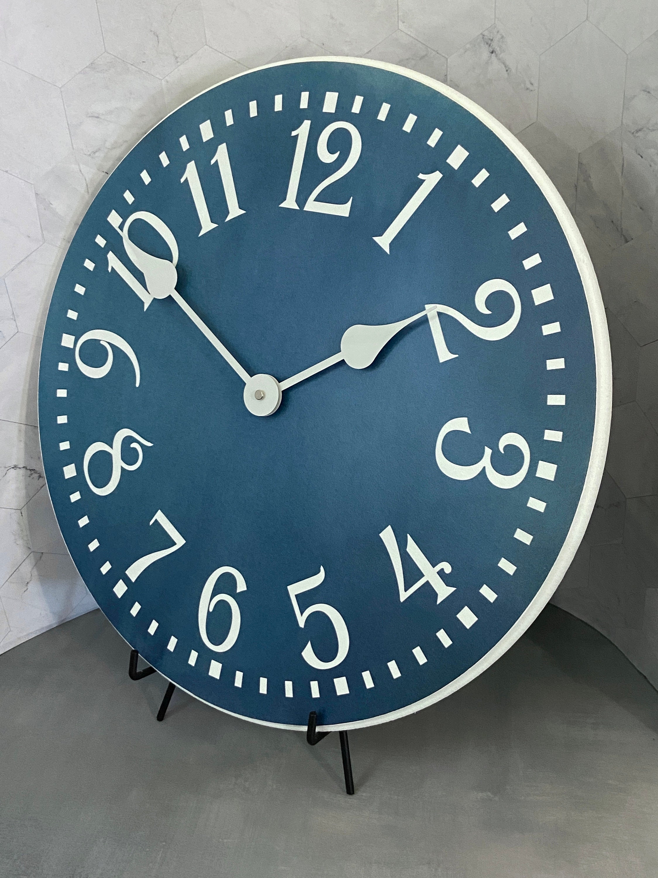 Colonial Blue Clock, Large Wall Clock, Choose From 8 Sizes. Extra QUIET ...