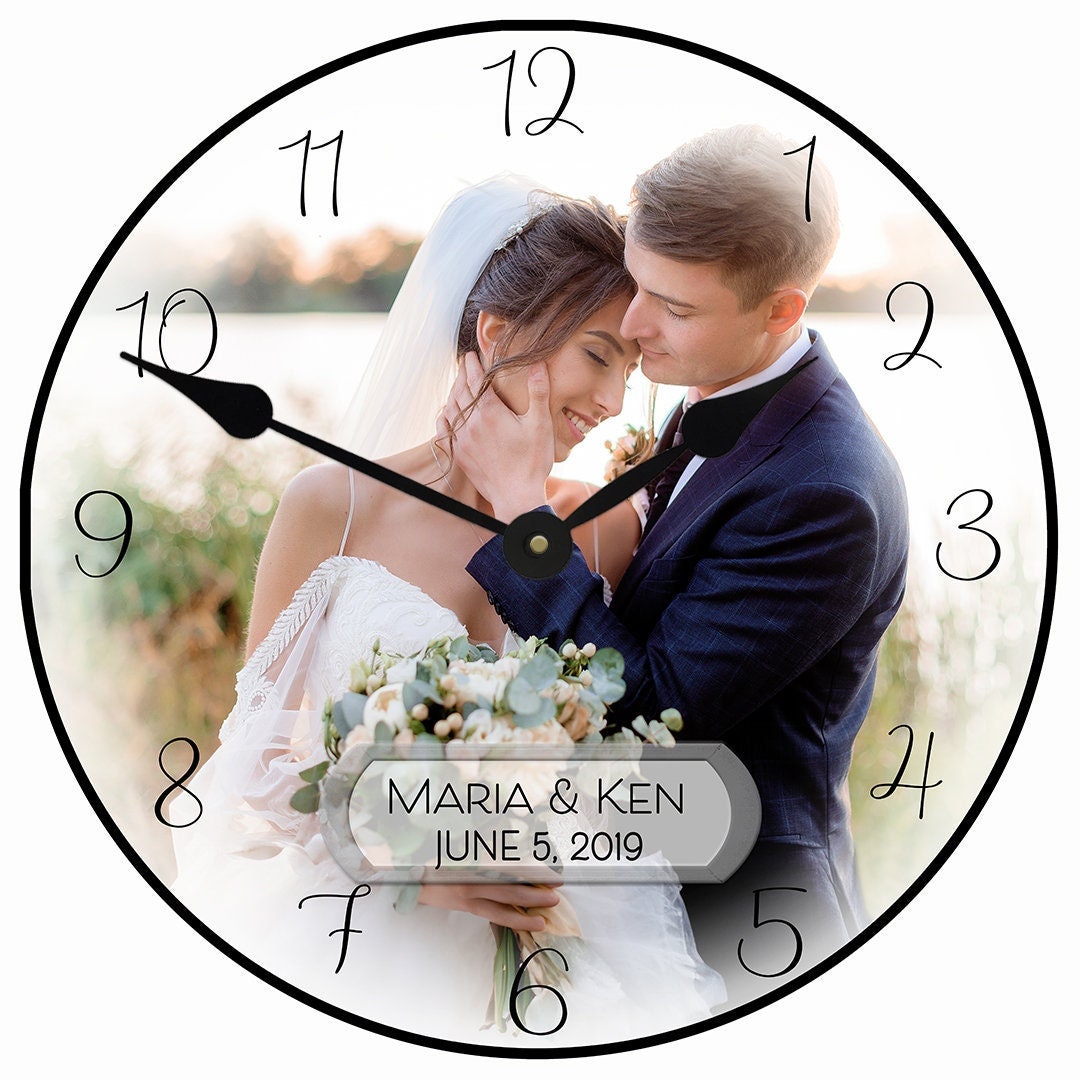 Wedding Anniversary Photo Wall Clock, Makes a Great Gift, 8 Sizes ...