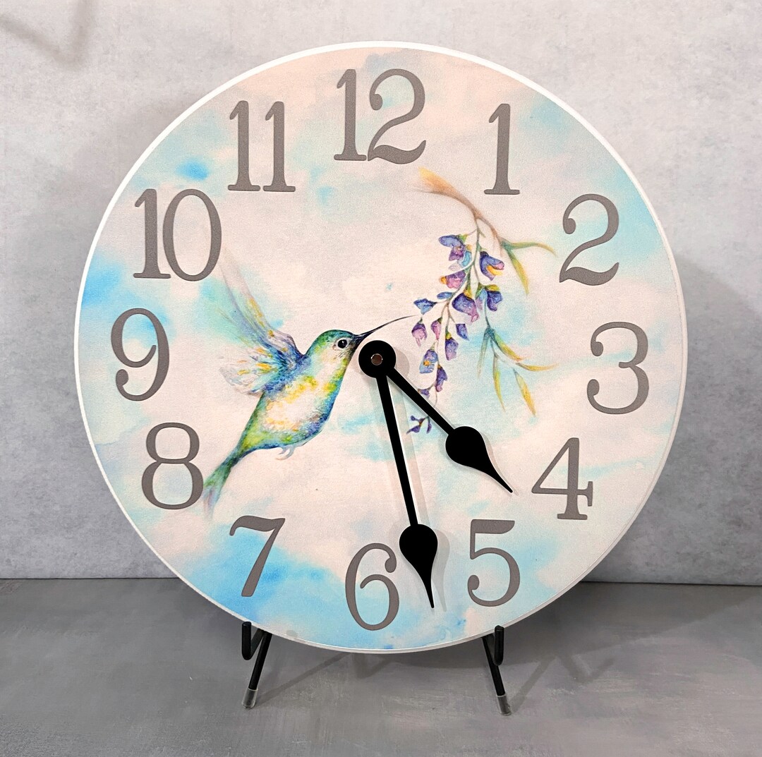 Hummingbird Wall Clock Comes in 8 Sizes EXTRA QUIET - Etsy