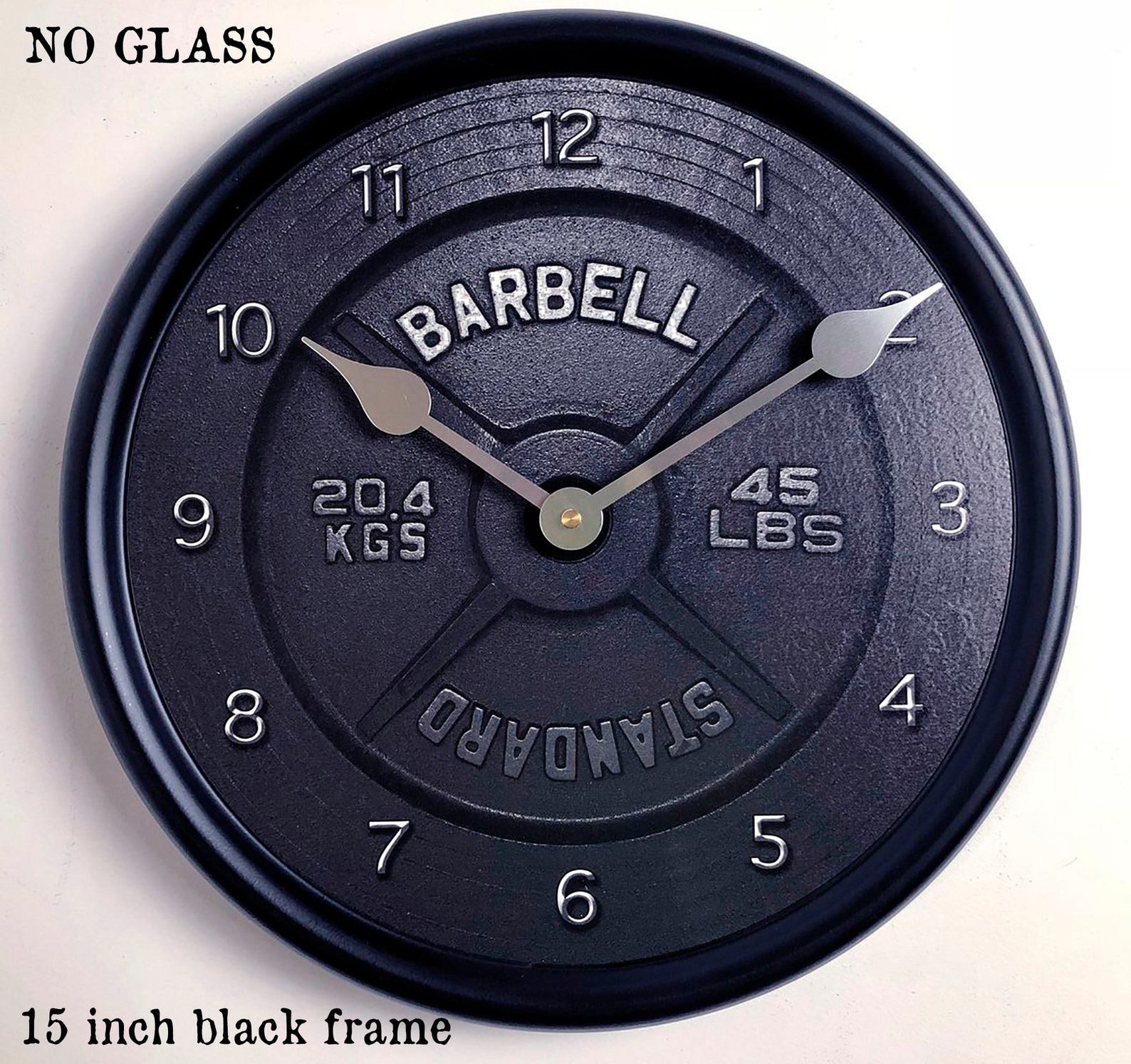 Personalized Barbell Wall Clock 8 Sizes QUIET Mechanism - Etsy