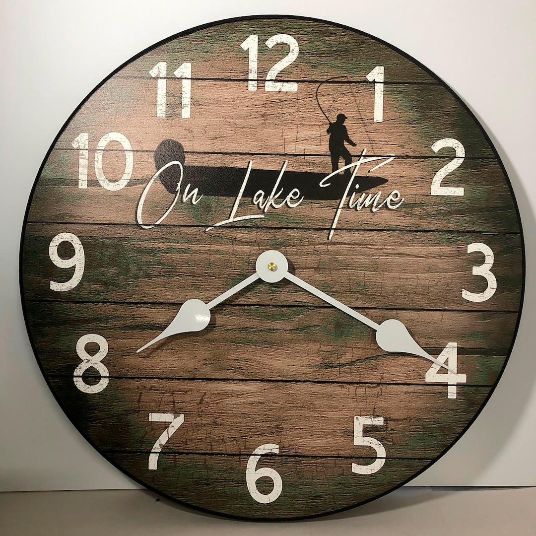 On Lake Time Wall Clock Large Wall Clock Choose From 8 Sizes. - Etsy