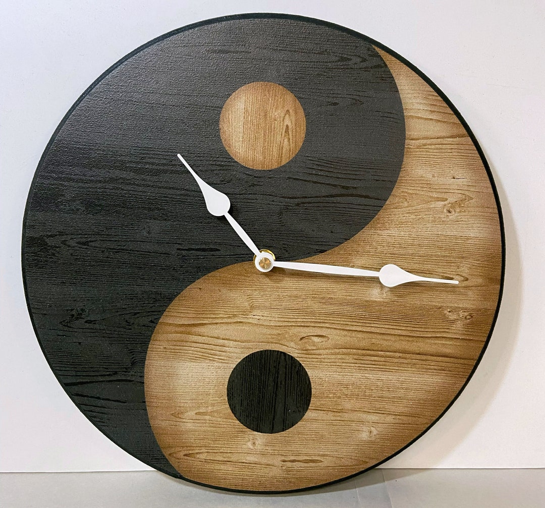 Zen Yin Yang Brown Wall Clock, 8 Sizes to Choose, Made in USA, Lifetime ...