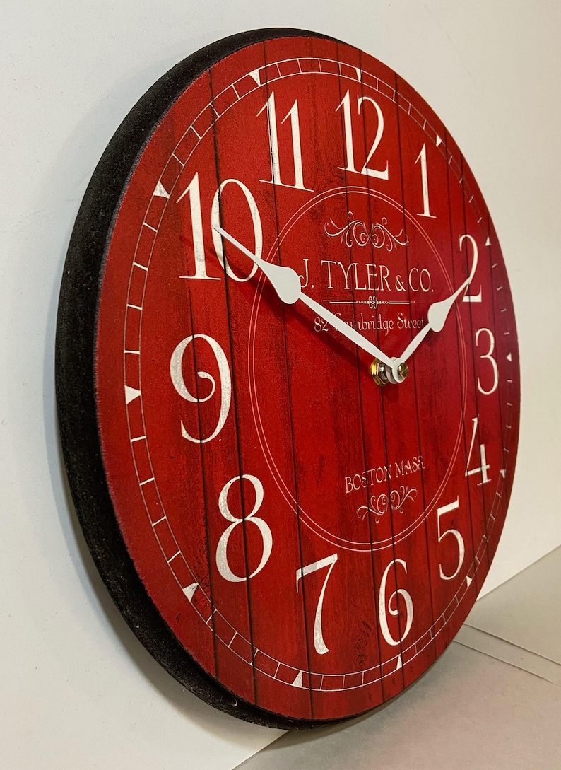 Harbor Red Wall Clock Large Wall Clock Choose From 8 Sizes. - Etsy