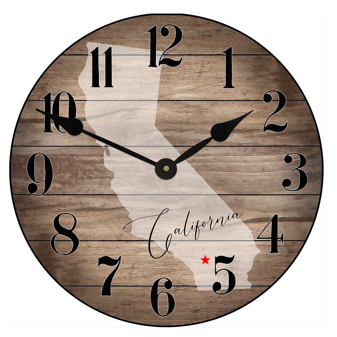 California State Wall Clock Custom ADD Star for City Large - Etsy
