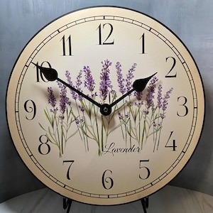 Lavender Wall Clock, 8 Sizes to Choose, Made in USA, Lifetime Warranty ...