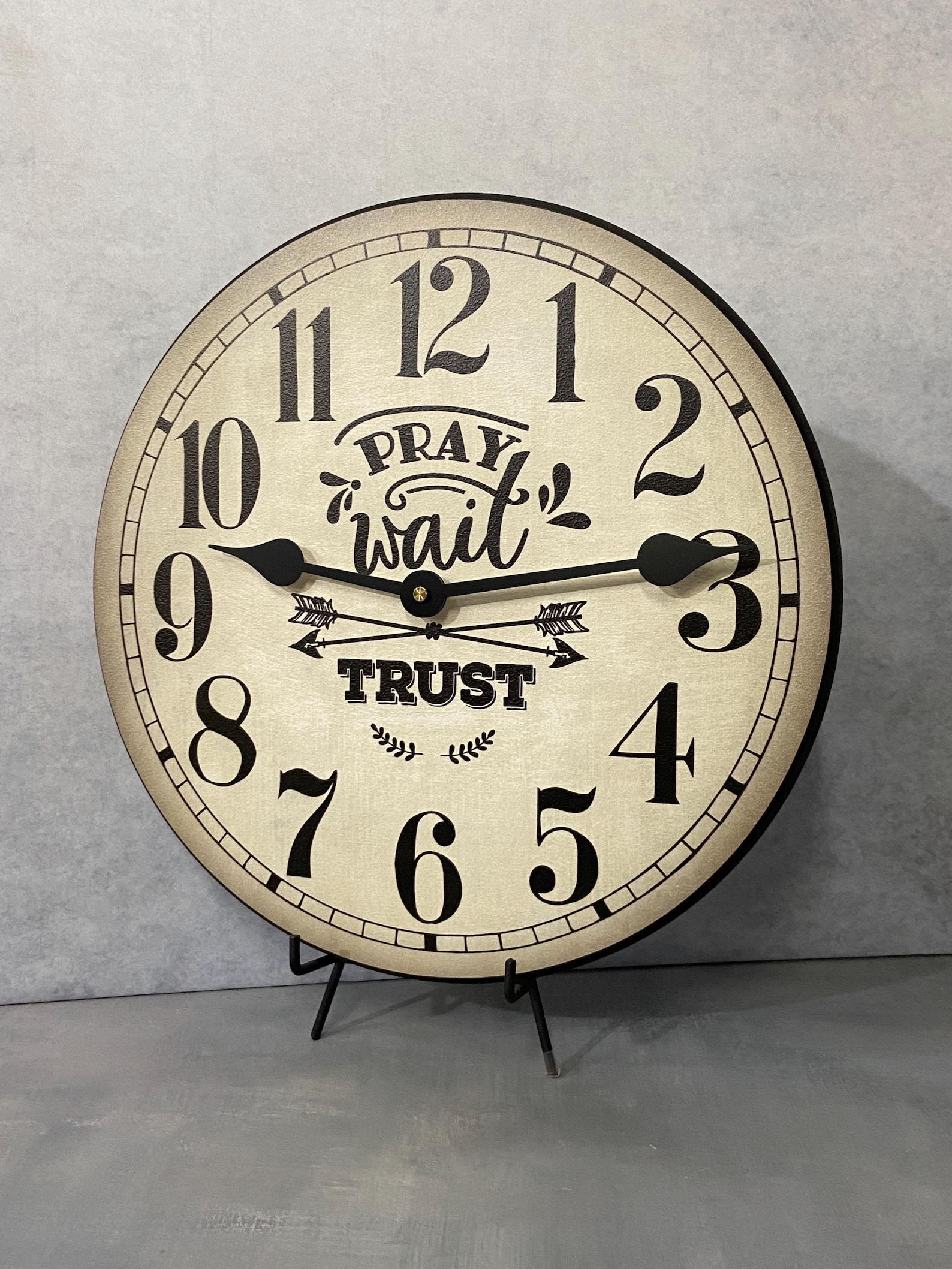 Pray Wait Trust Wall Clock, 8 Sizes to Choose, Made in USA, Lifetime ...