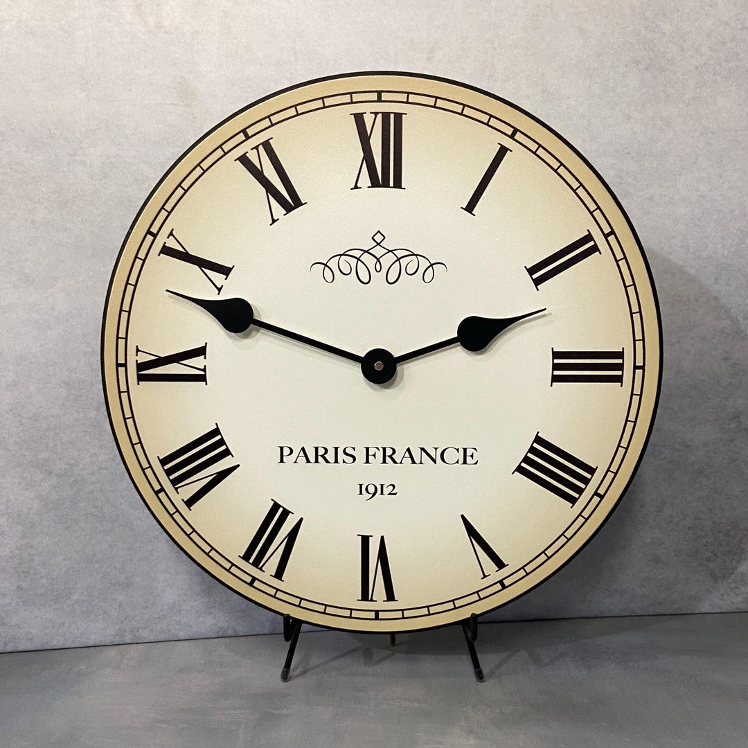 Paris Wall Clock, 8 Sizes to Choose, Made in USA, Lifetime Warranty ...