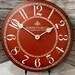 Red & White Wall Clock, 8 Sizes to Choose, Made in USA, Lifetime ...
