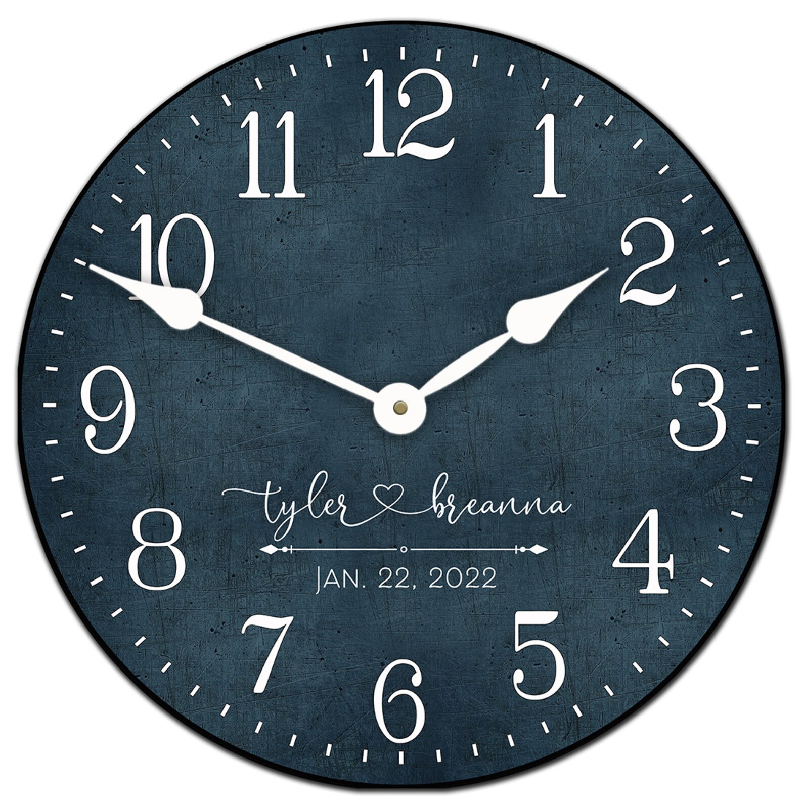 Personalized Wedding Clock Four Color Choices Large Wall Etsy