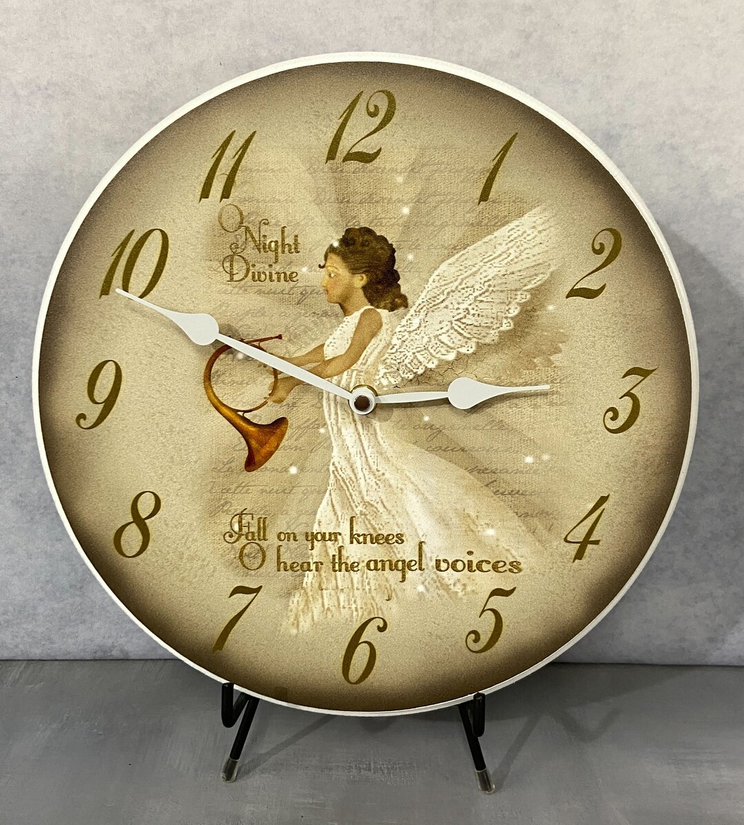 O Night Divine Angel Wall Clock 8 Sizes Quiet No Ticking - Etsy