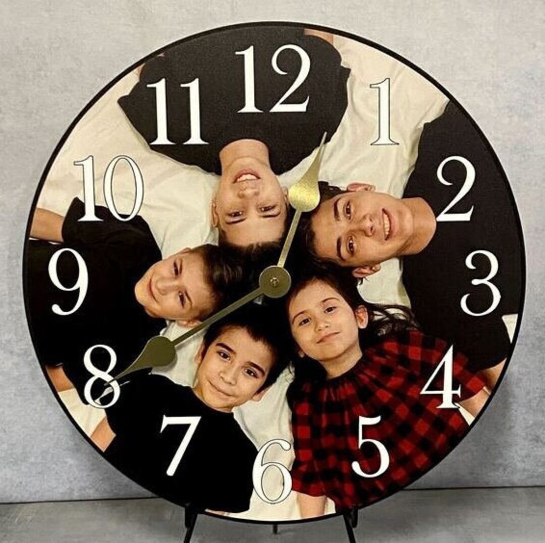 Personalized Round Photo Wall Clock, Large Wall Clock, QUIET Mechanism ...