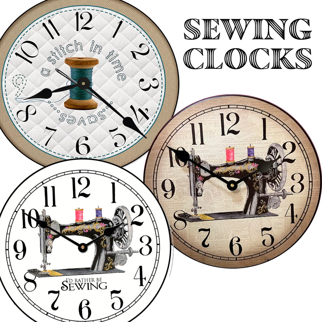 Sewing Room Wall Clock, 8 Sizes to Choose, Made in USA, Lifetime ...