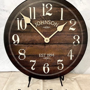 Chestnut Brown Wall Clock, Large Wall Clock, Choose From 8 Sizes. Extra ...
