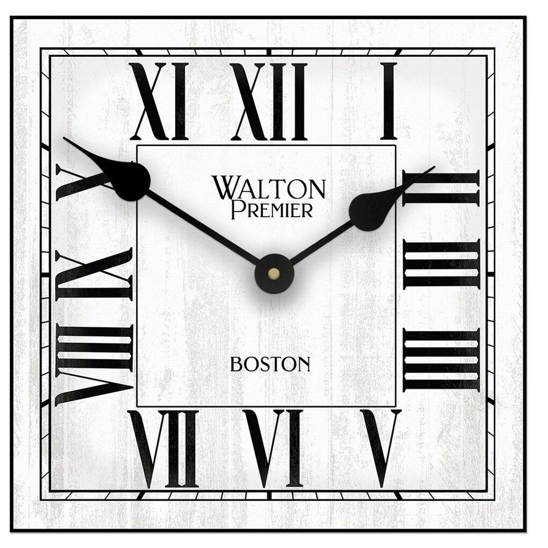 Classic White Walton Square Wall Clock 2 - Etsy
