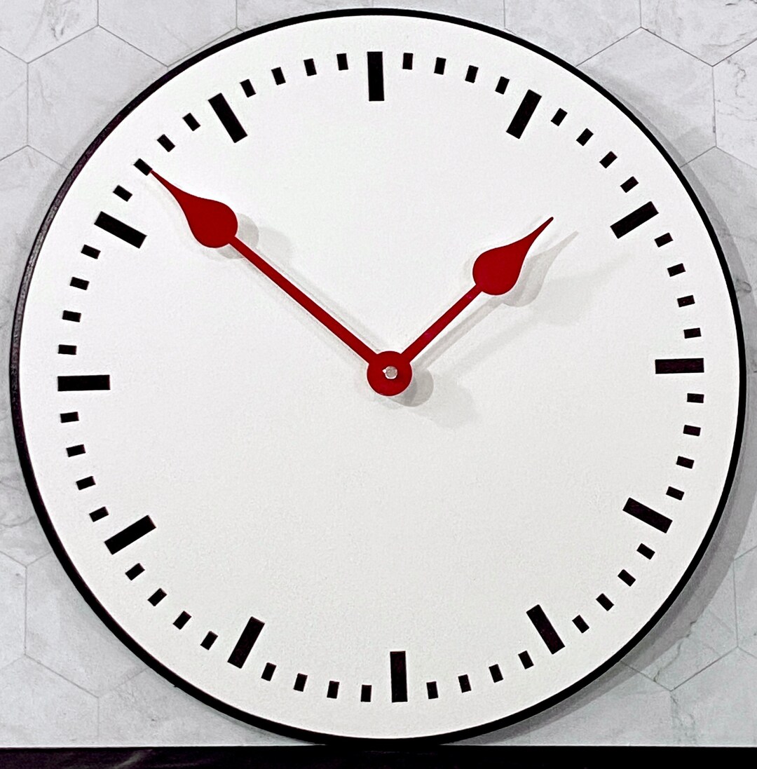 Swiss White Wall Cloc,k Large Wall Clock, Choose From 8 Sizes. Extra ...