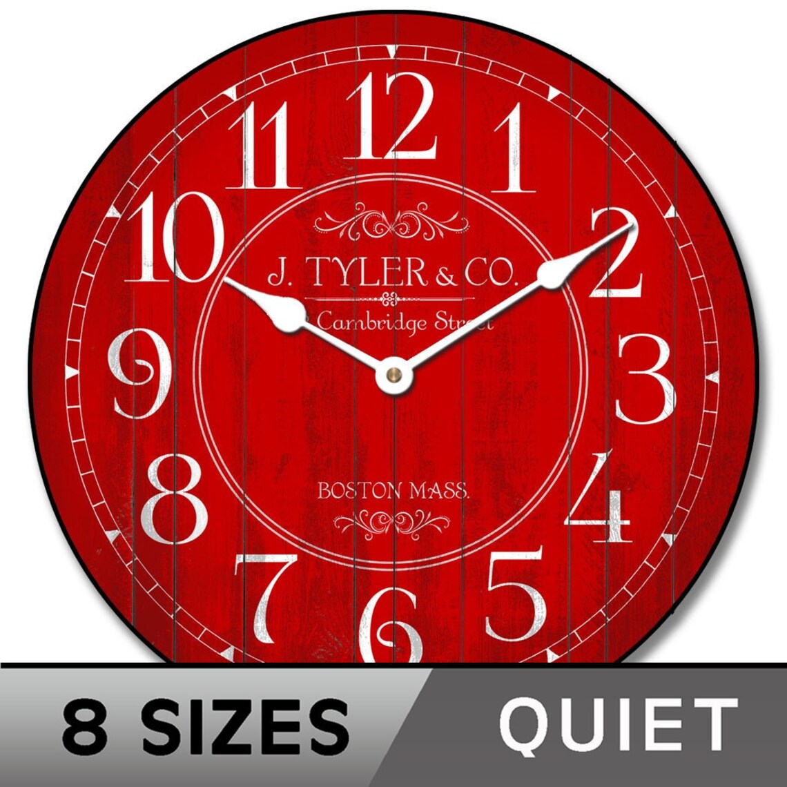 Harbor Red Wall Clock Large Wall Clock Choose From 8 Sizes. - Etsy
