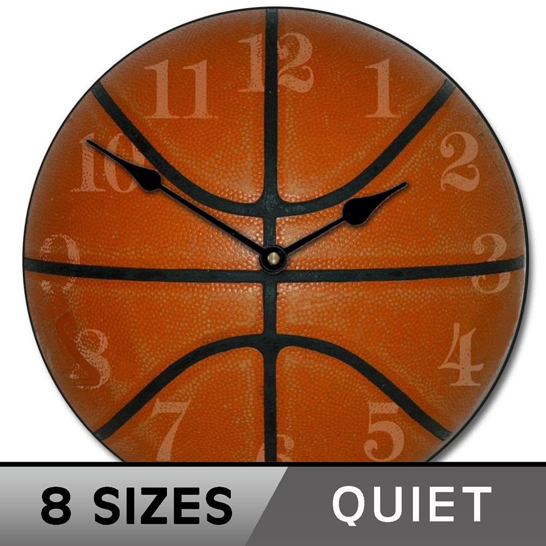 Basketball Wall Clock Comes in 8 Sizes EXTRA Quiet Lifetime - Etsy
