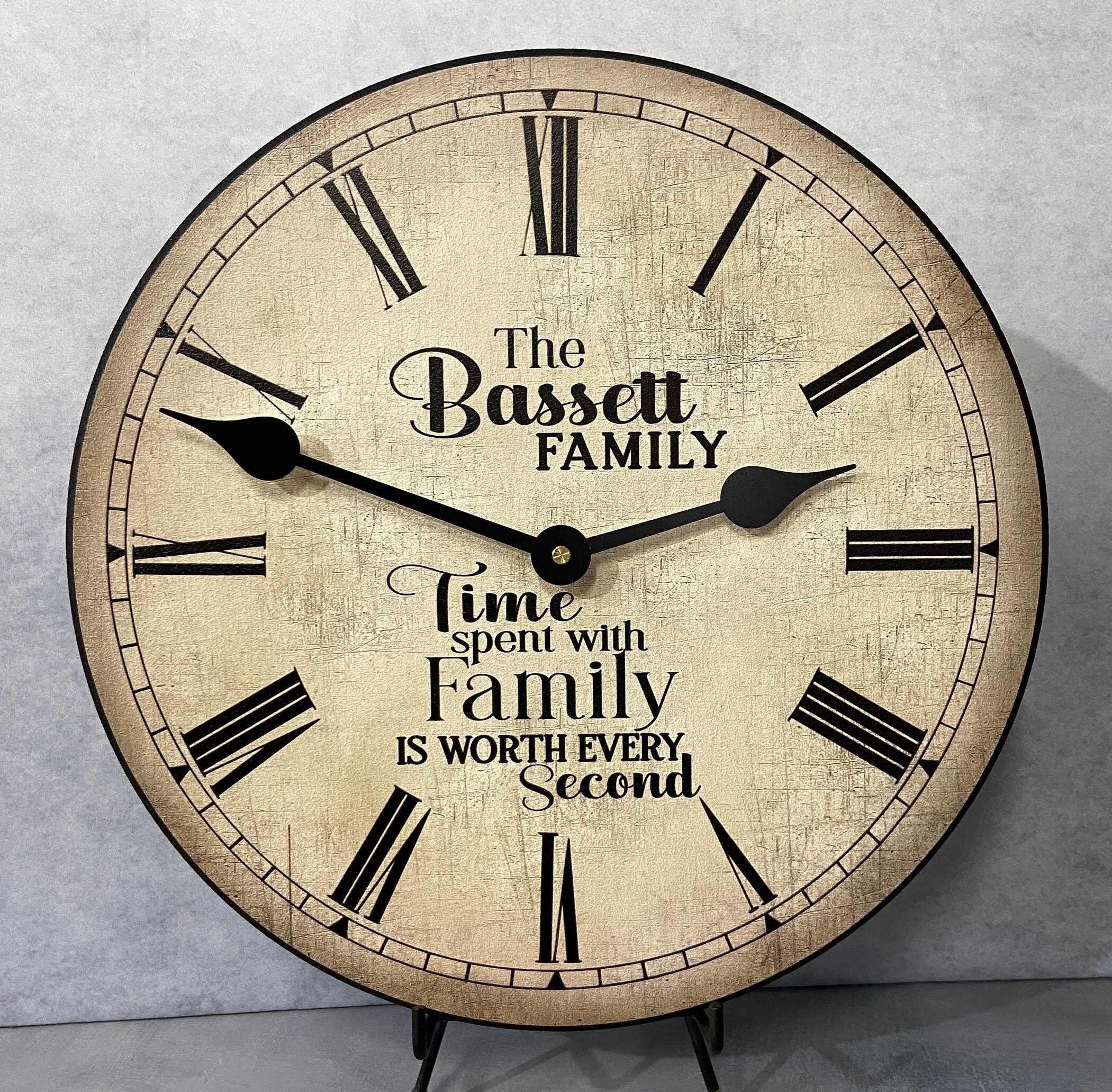 Personalizable Family Clock , 8 Sizes to Choose, Made in USA, Lifetime ...
