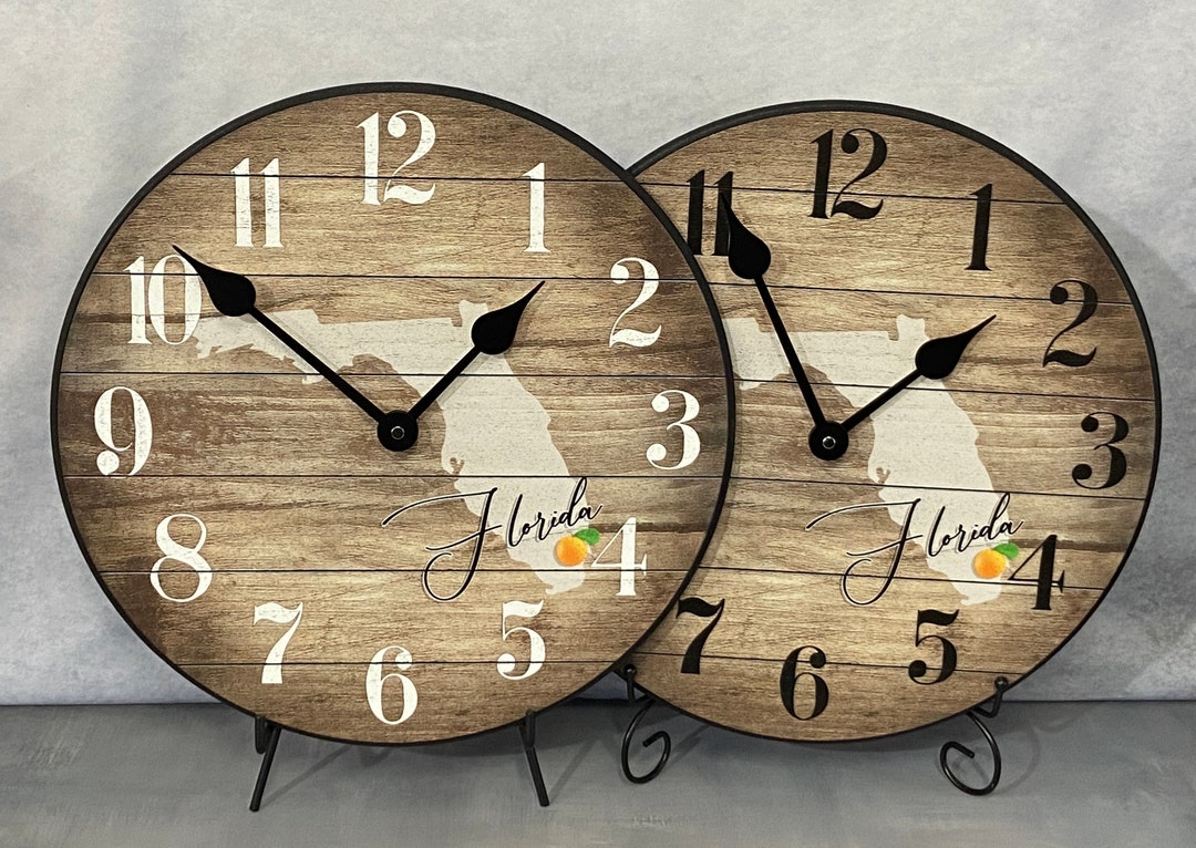 Florida State or Any State Wall Clock, ADD Star for City (optional ...