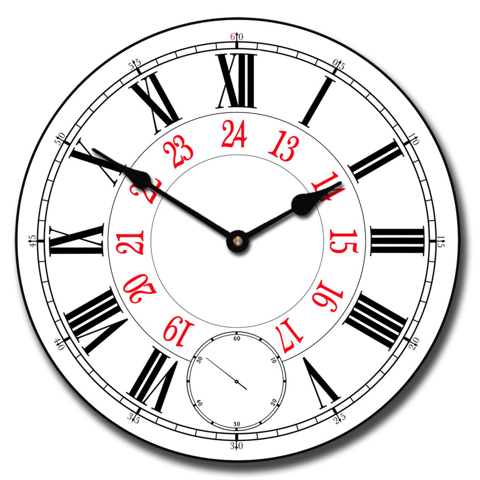 24 Hour Wall Clock | Etsy