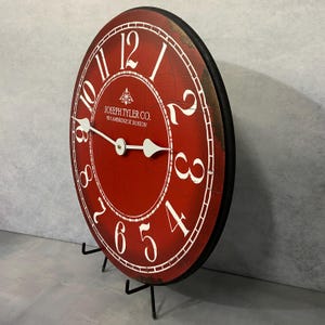 Red & White Wall Clock, 8 Sizes to Choose, Made in USA, Lifetime ...
