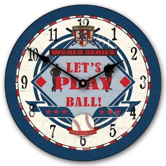Baseball World Wall Clock 8 Sizes to Choose Made in USA - Etsy