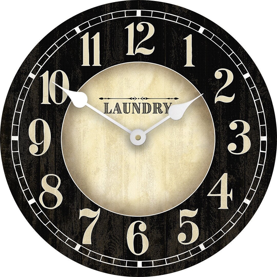 Laundry Room Wall Clock, 8 Sizes to Choose, Made in USA, Lifetime ...
