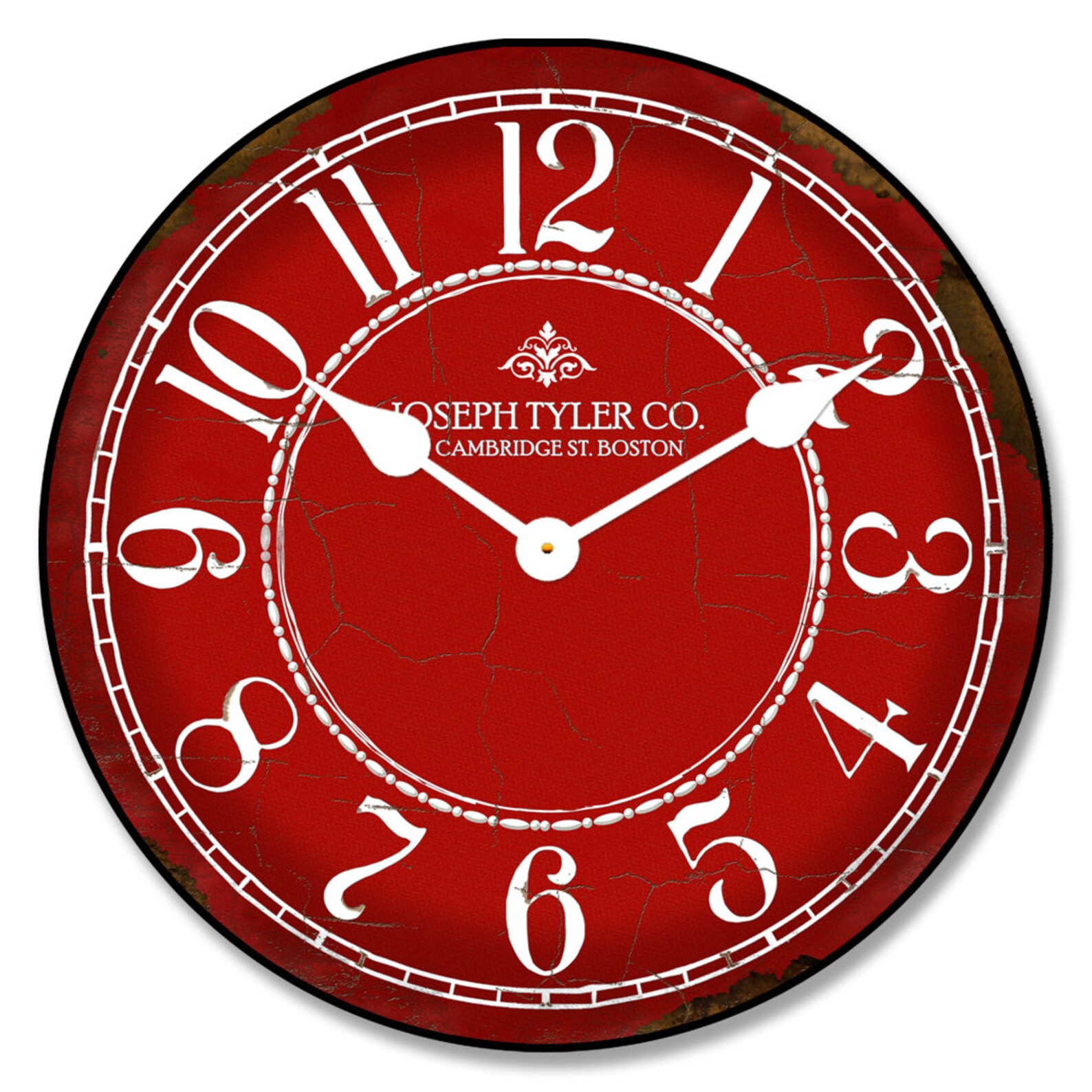 Red & White Wall Clock 8 Sizes to Choose Made in USA - Etsy