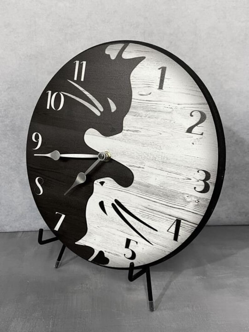 Yoga Yin Yang Cat Wall Clock, 8 Sizes to Choose, Made in USA, Lifetime ...