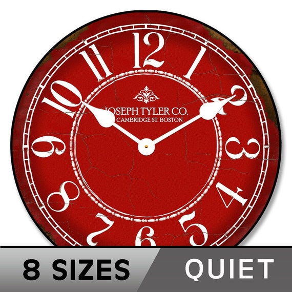 Red & White Wall Clock 8 Sizes to Choose Made in USA - Etsy