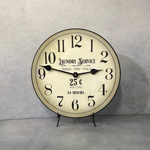 Laundry Room Wall Clock, 8 Sizes, Lifetime Warranty, Quiet, Non-ticking ...