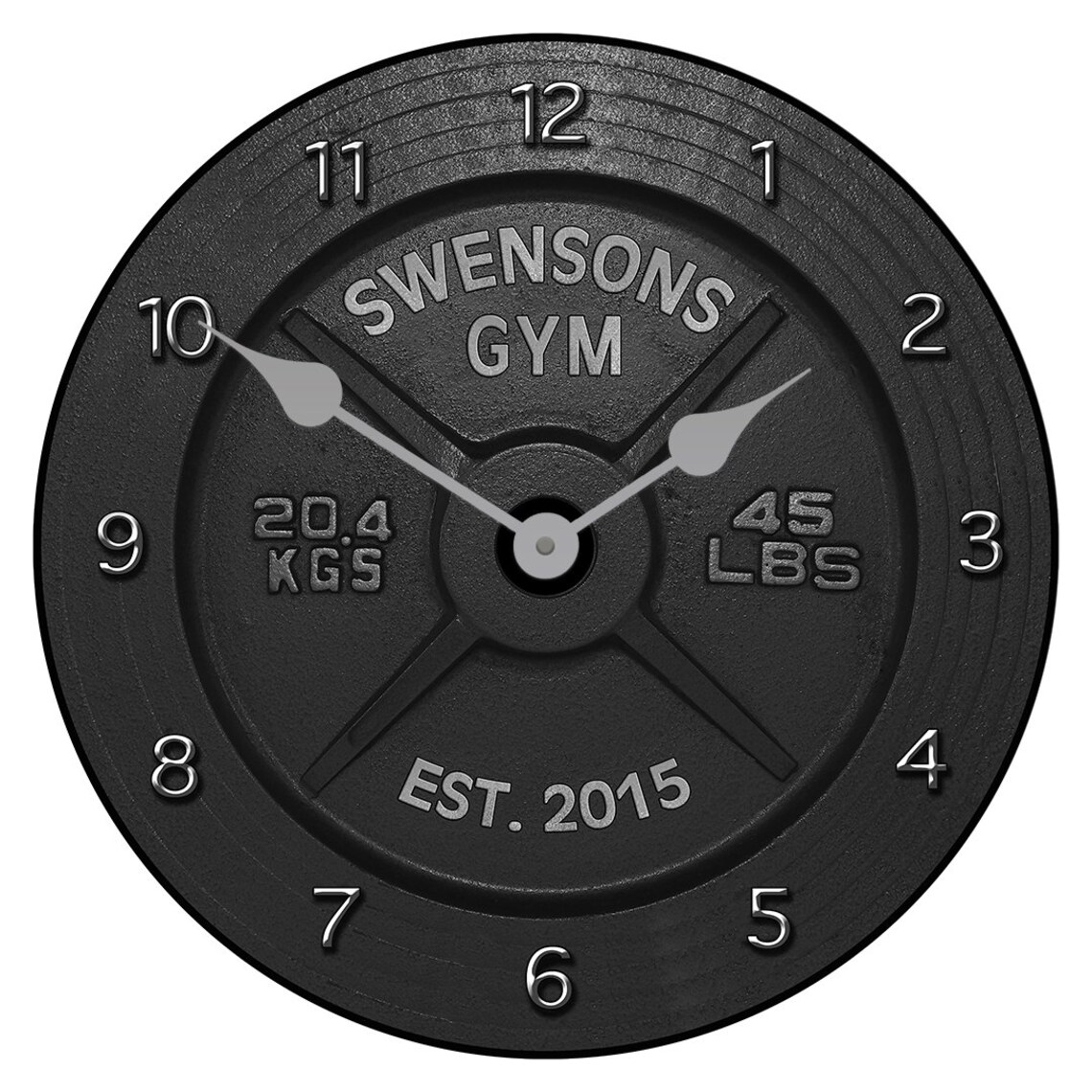 Personalized Barbell Wall Clock 8 Sizes QUIET Mechanism - Etsy