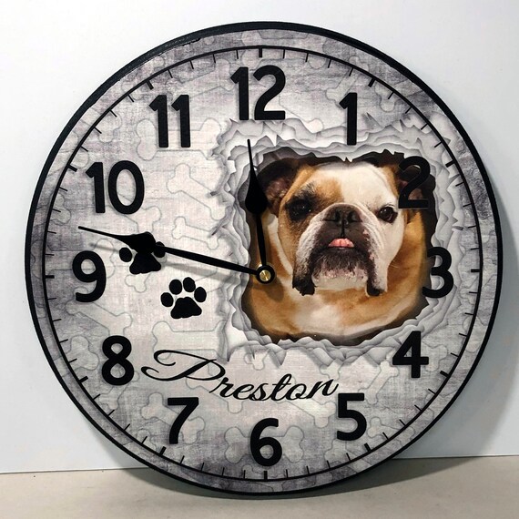 Personalized Pet Photo Wall Clock Choose From 8 Sizes. Extra - Etsy
