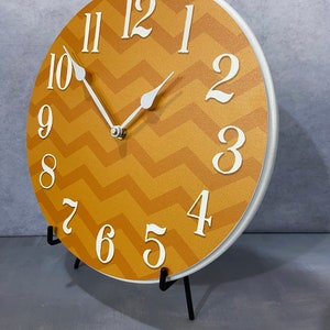 Chevron Orange Wall Clock, 8 Sizes!!, EXTRA Quiet Mechanism, Lifetime ...