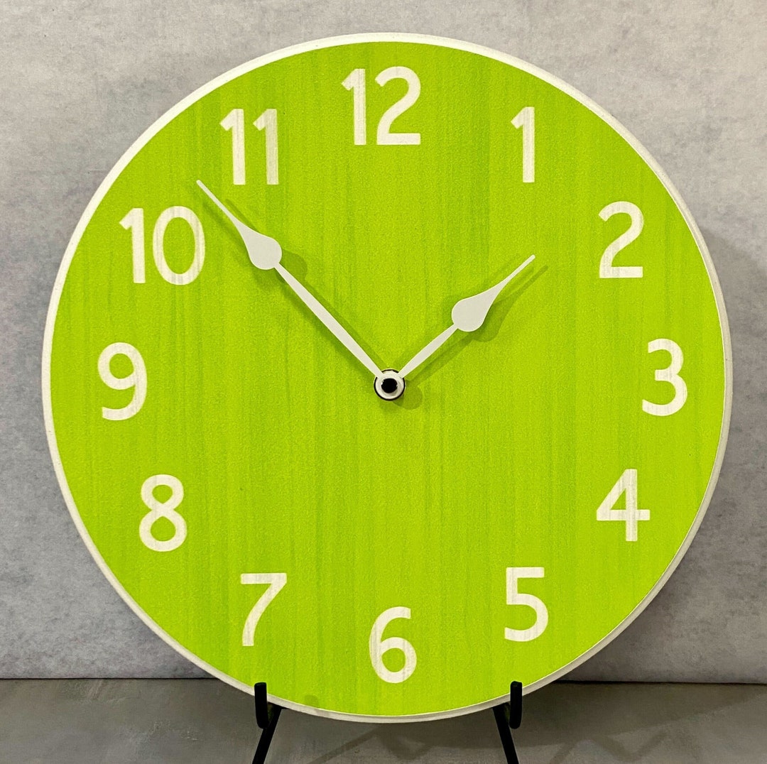 Organic Lime Green Wall Clock, 8 Sizes to Choose, Made in USA, Lifetime ...