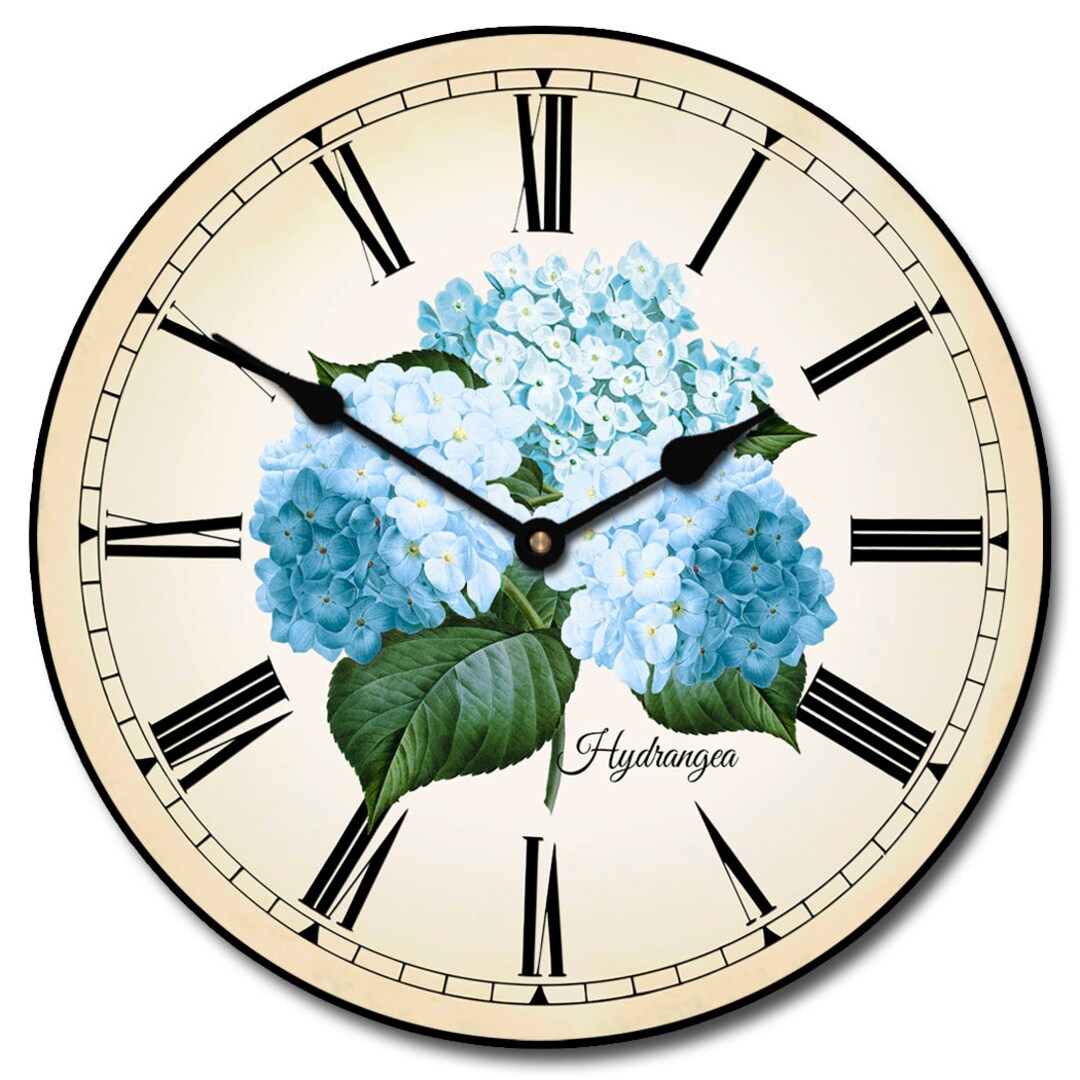 Hydrangea Wall Clock 8 Sizes to Choose Made in USA Lifetime - Etsy