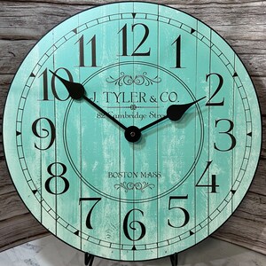 Harbor Turquoise Wall Clock, 8 Sizes, EXTRA Quiet Mechanism, Lifetime ...