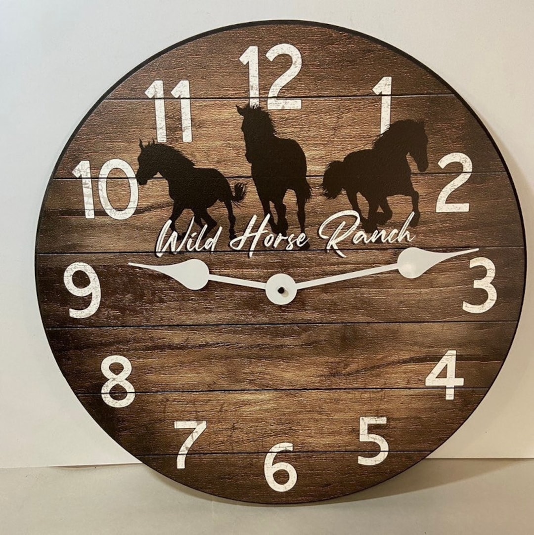 Personalized Horse Clock, 8 Sizes!!, EXTRA Quiet Mechanism, Lifetime ...