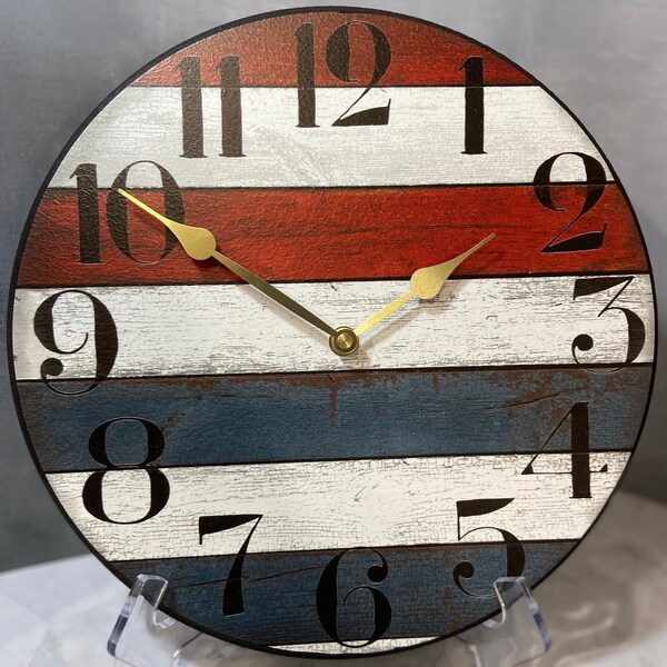 Red Wall Clock - Etsy