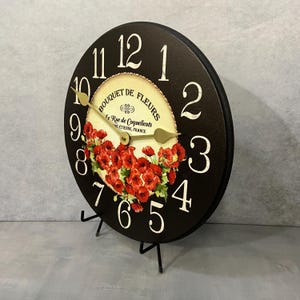 Poppies Wall Clock, 8 Sizes to Choose, Made in USA, Lifetime Warranty ...